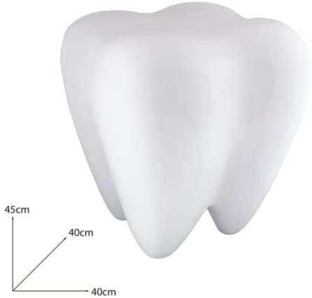 White Giant Molar Shaped Waiting Room Stool, 18" H x 16"